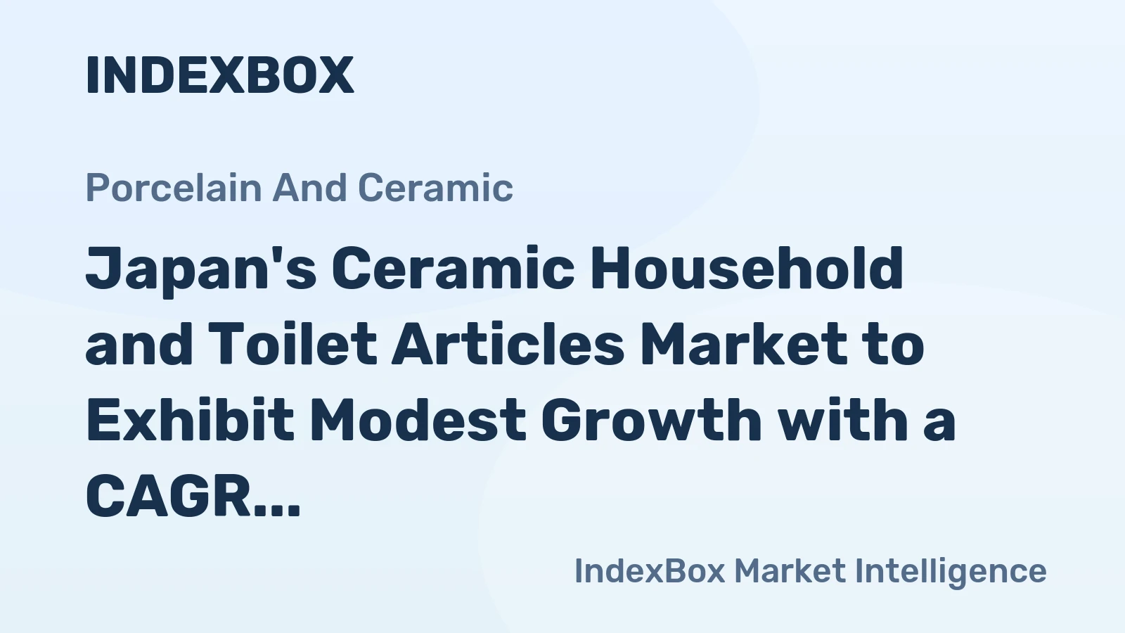 Japan's Ceramic Household and Toilet Articles Market to Exhibit Modest Growth with a CAGR of +0.4% from 2024 to 2035