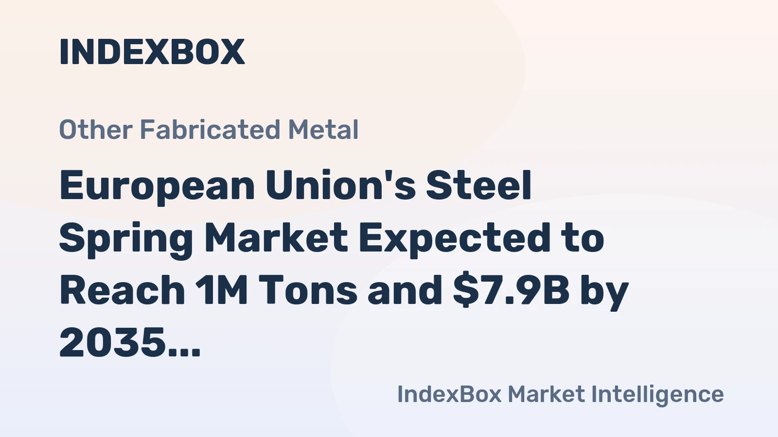 European Union's Steel Spring Market Expected to Reach 1M Tons and $7.9B by 2035