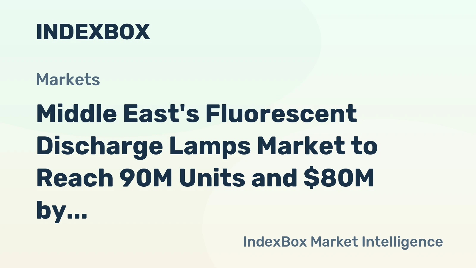 Middle East's Fluorescent Discharge Lamps Market to Reach 90M Units and $80M by 2035