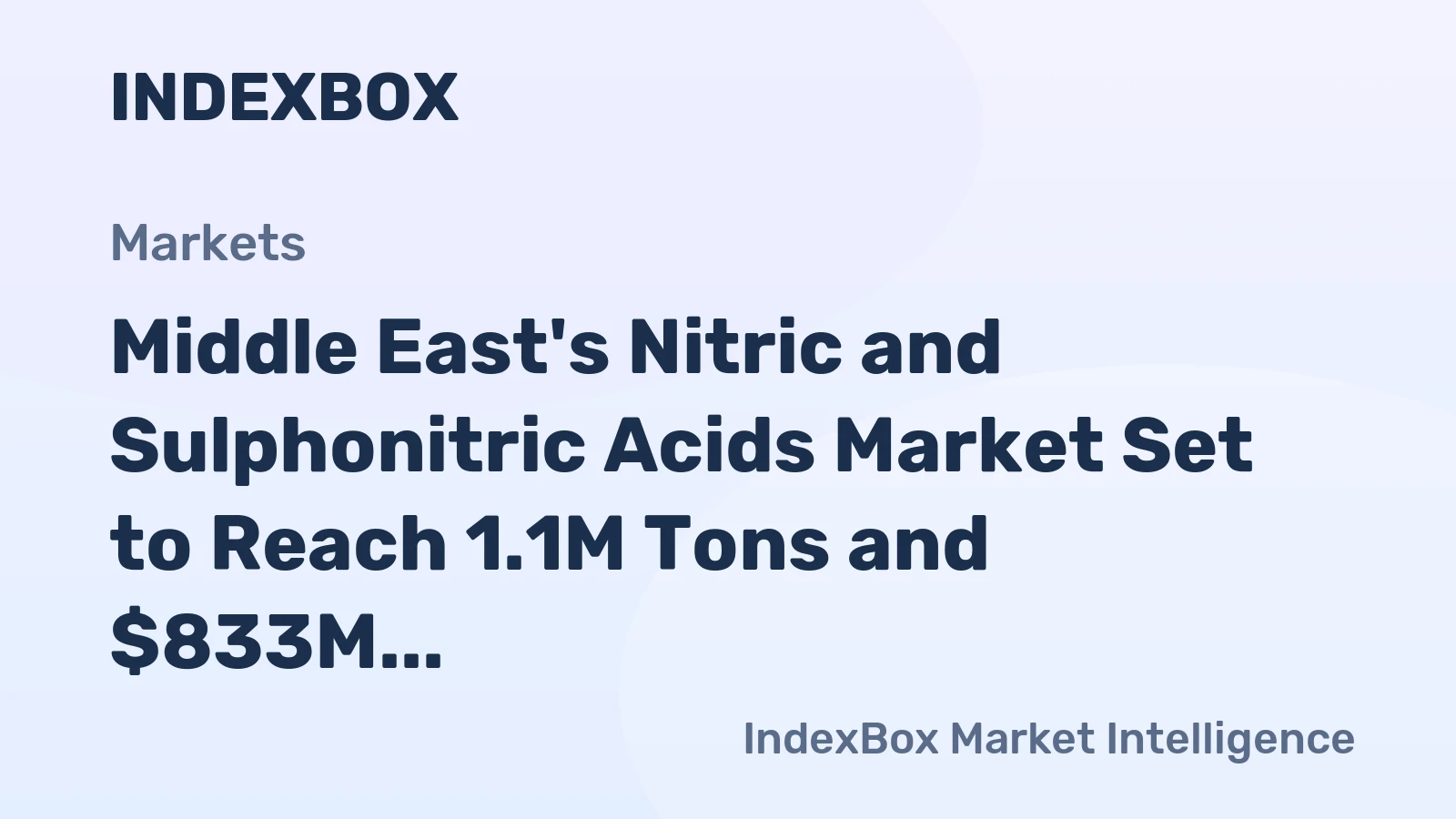 Middle East's Nitric and Sulphonitric Acids Market Set to Reach 1.1M Tons and $833M by 2035