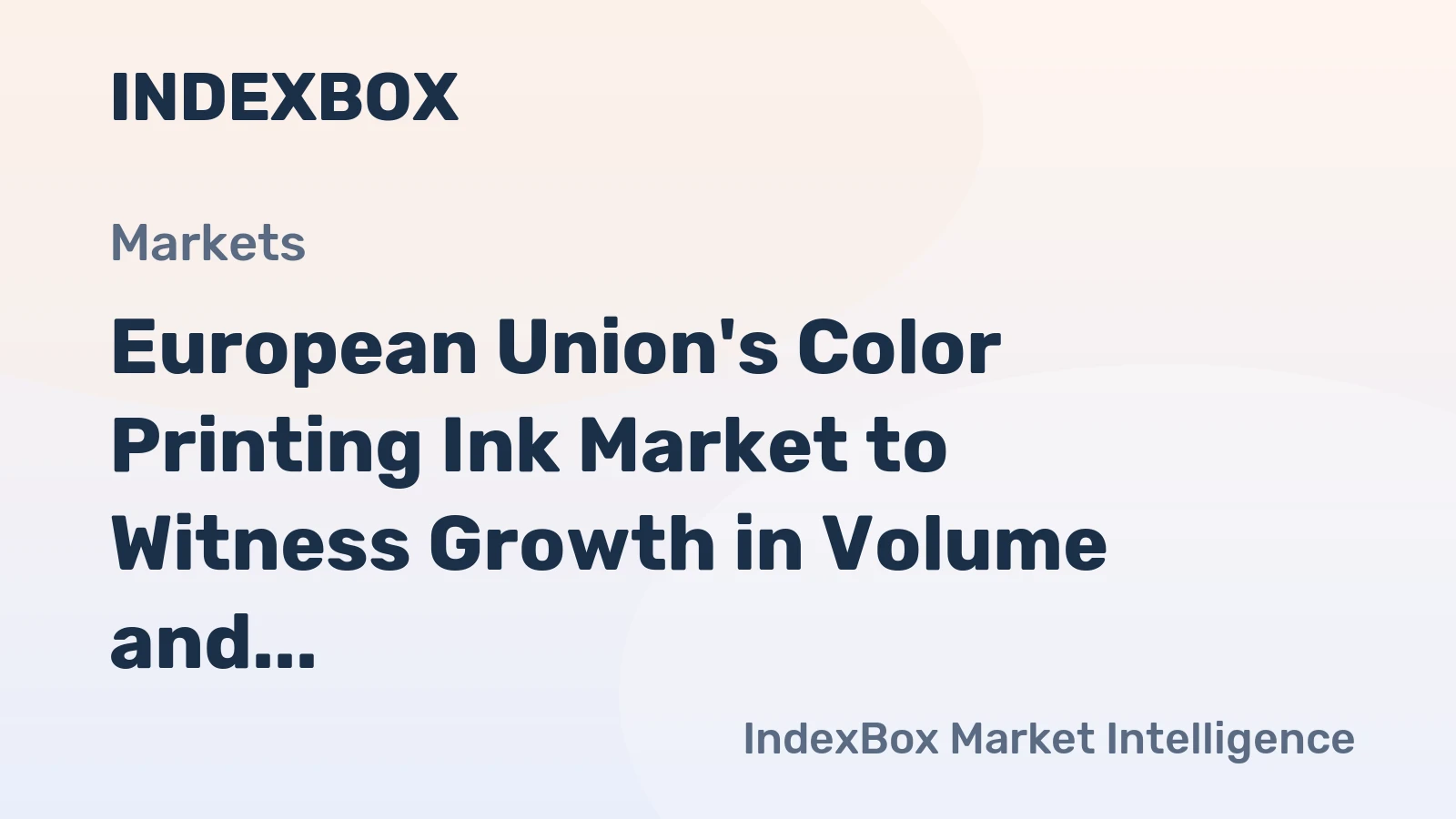 European Union's Color Printing Ink Market to Witness Growth in Volume and Value Over the Next Decade