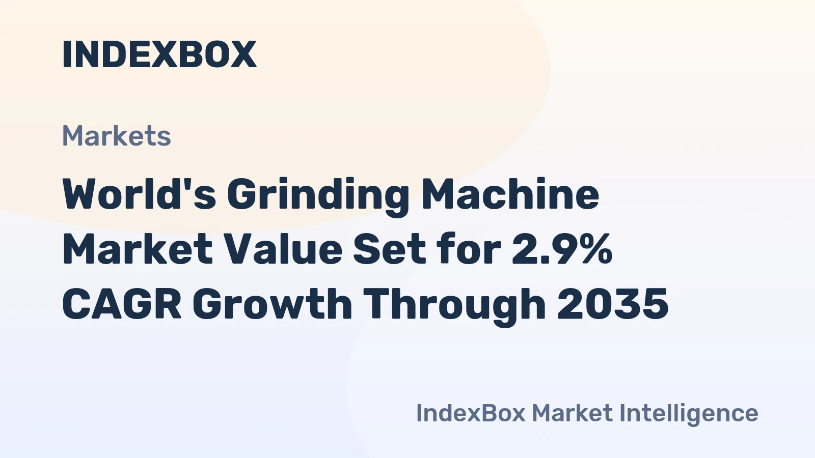 World's Grinding Machine Market Value Set for 2.9% CAGR Growth Through 2035