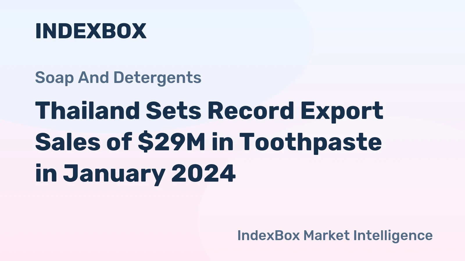 Thailand Sets Record Export Sales of $29M in Toothpaste in January 2024