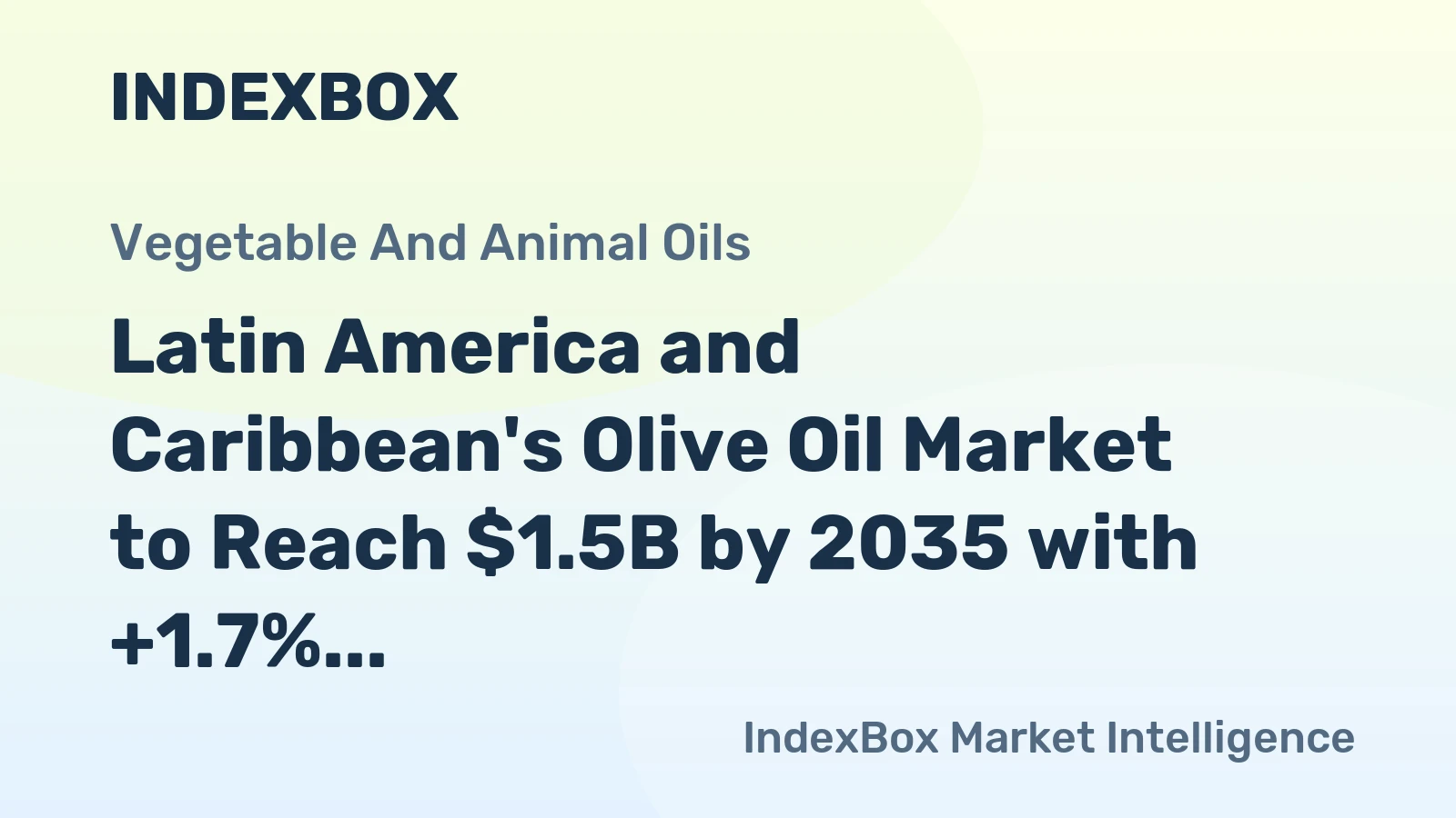 Latin America and Caribbean's Olive Oil Market to Reach $1.5B by 2035 with +1.7% CAGR in Consumption