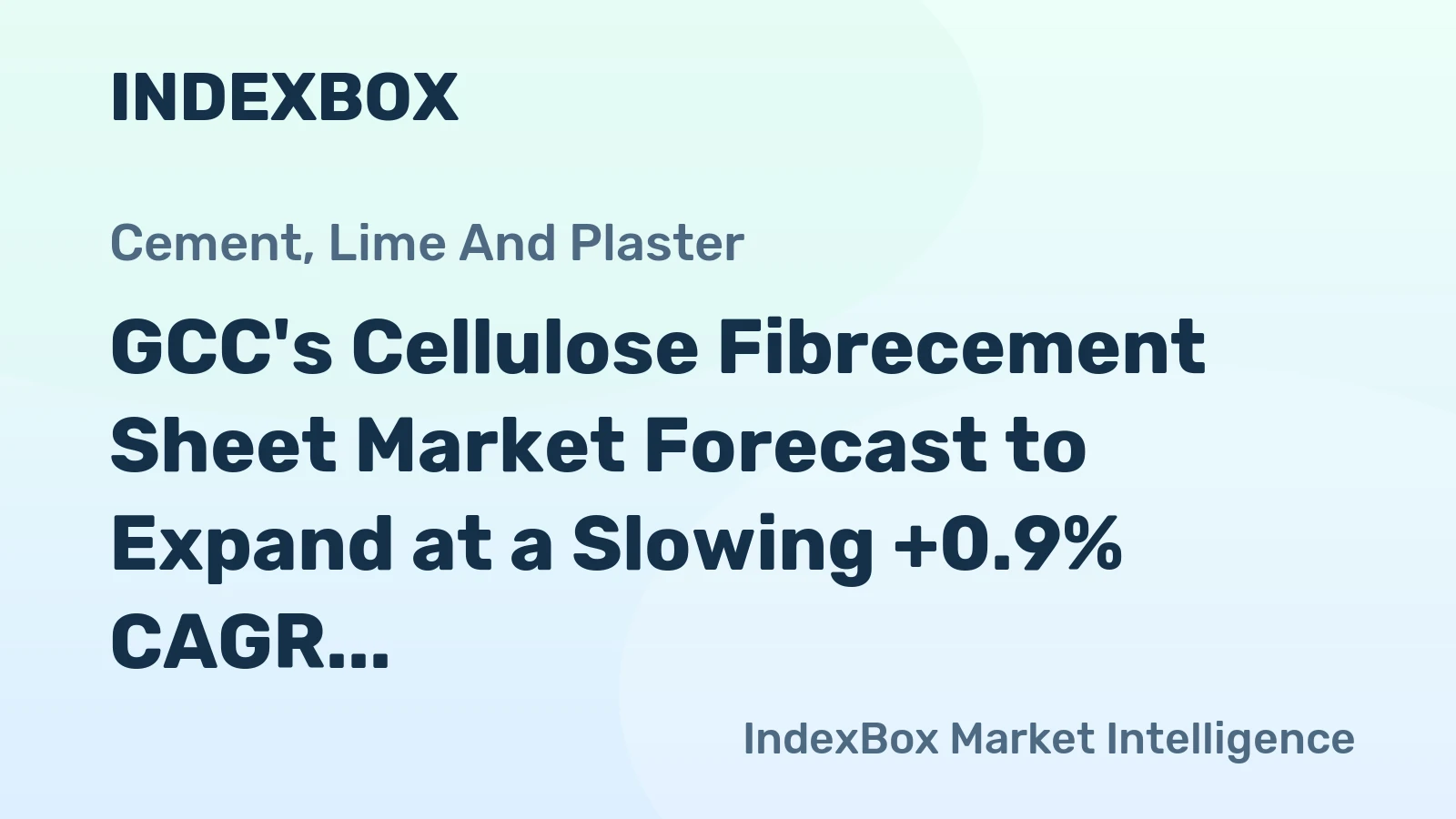 GCC's Cellulose Fibrecement Sheet Market Forecast to Expand at a Slowing +0.9% CAGR Through 2035