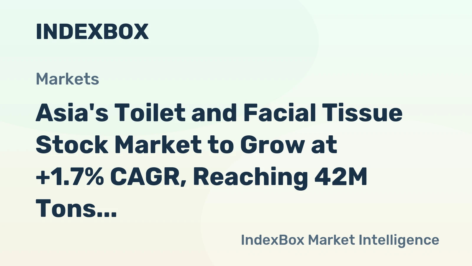 Asia's Toilet and Facial Tissue Stock Market to Grow at +1.7% CAGR, Reaching 42M Tons by 2035