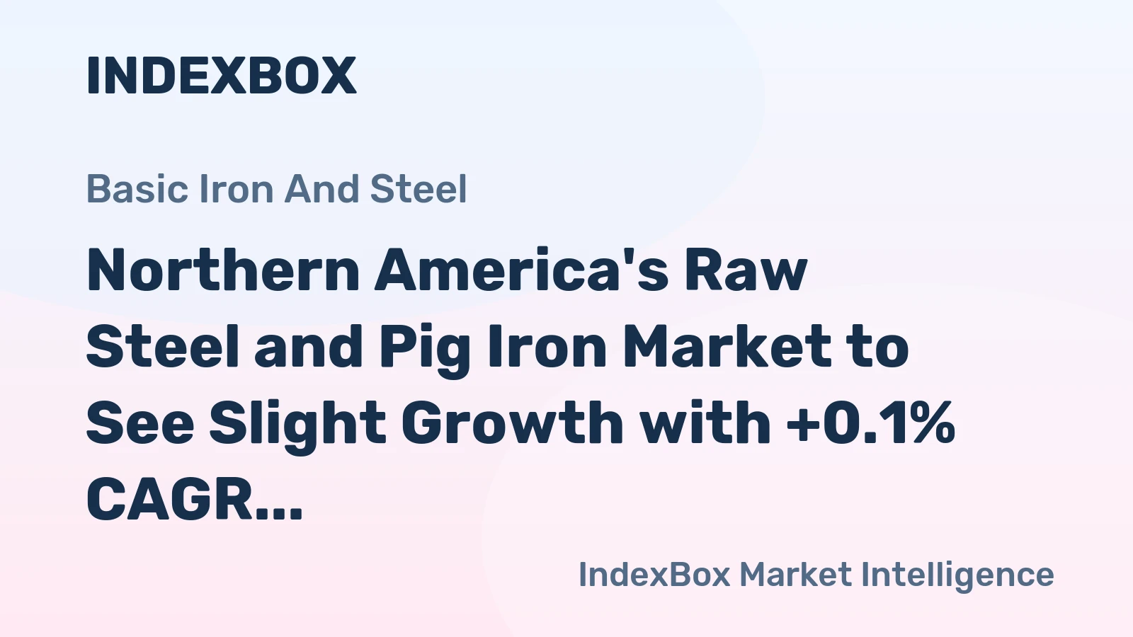 Northern America's Raw Steel and Pig Iron Market to See Slight Growth with +0.1% CAGR