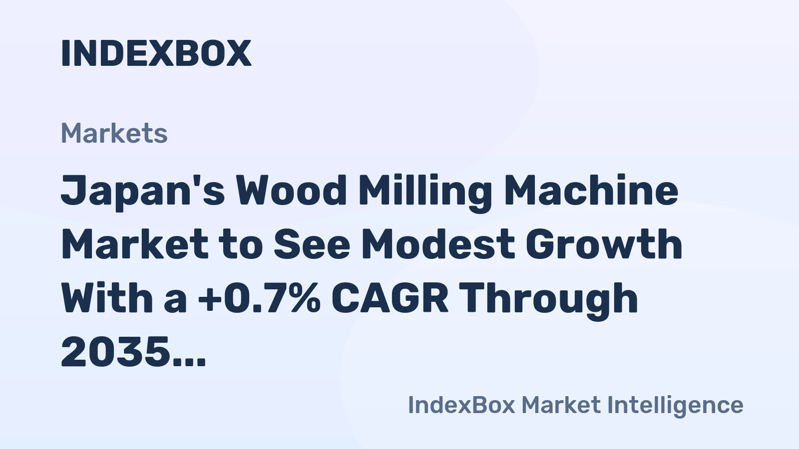 Japan's Wood Milling Machine Market to See Modest Growth With a +0.7% CAGR Through 2035