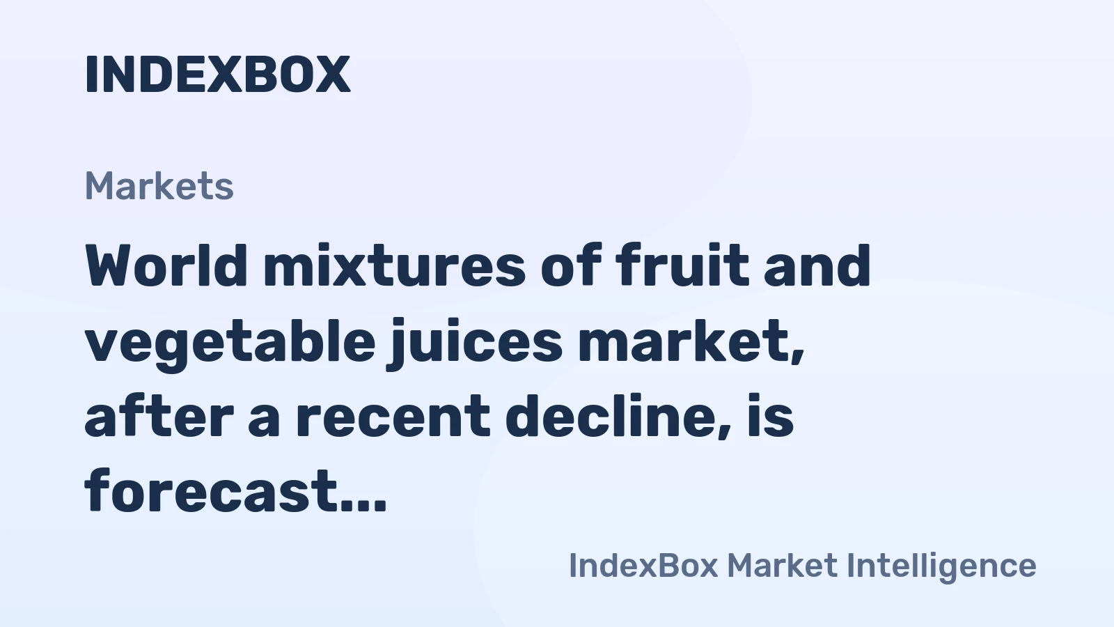 World mixtures of fruit and vegetable juices market, after a recent decline, is forecast to grow to 24M tons and $41.5B in value by 2035.