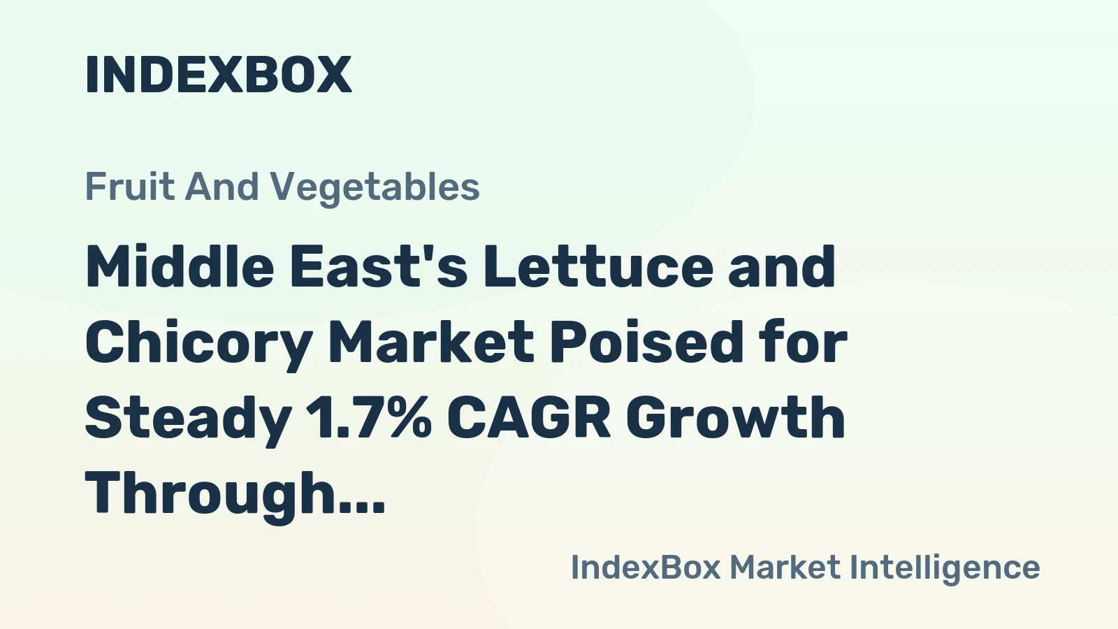Middle East's Lettuce and Chicory Market Poised for Steady 1.7% CAGR Growth Through 2035