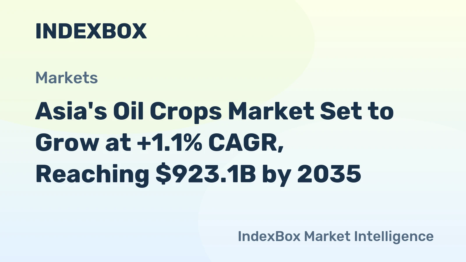 Asia's Oil Crops Market Set to Grow at +1.1% CAGR, Reaching $923.1B by 2035