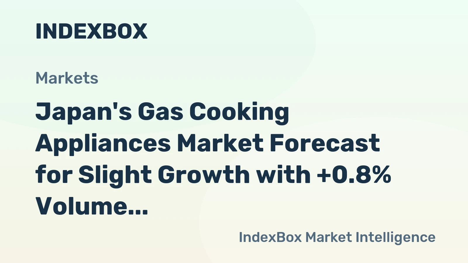 Japan's Gas Cooking Appliances Market Forecast for Slight Growth with +0.8% Volume CAGR