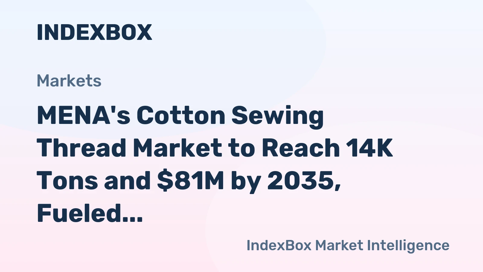 MENA's Cotton Sewing Thread Market to Reach 14K Tons and $81M by 2035, Fueled by Rising Demand