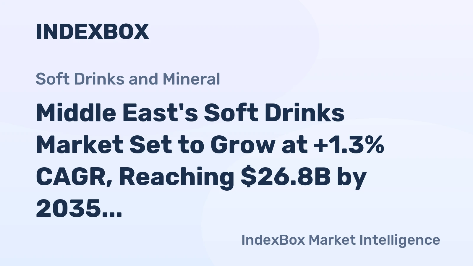 Middle East's Soft Drinks Market Set to Grow at +1.3% CAGR, Reaching $26.8B by 2035