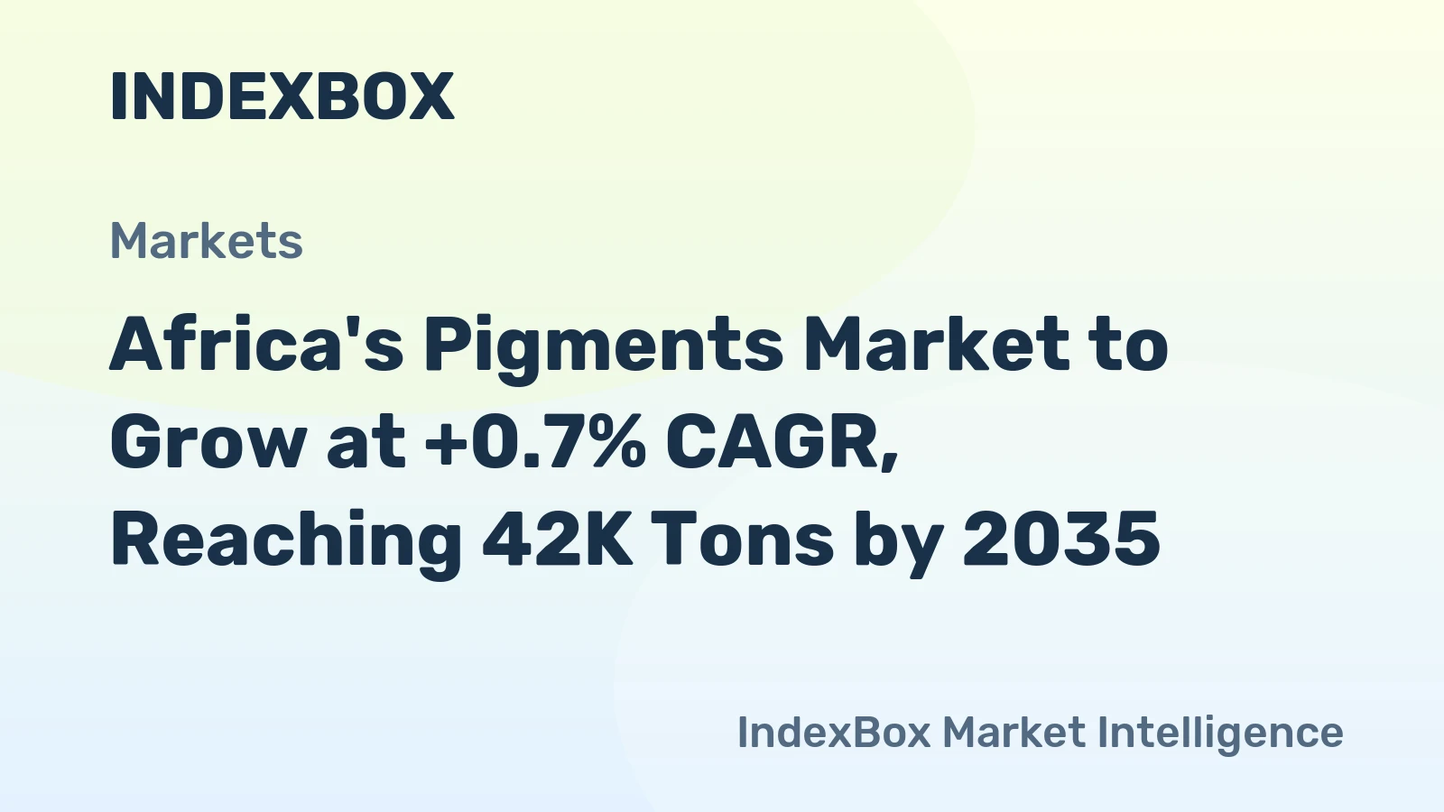 Africa's Pigments Market to Grow at +0.7% CAGR, Reaching 42K Tons by 2035