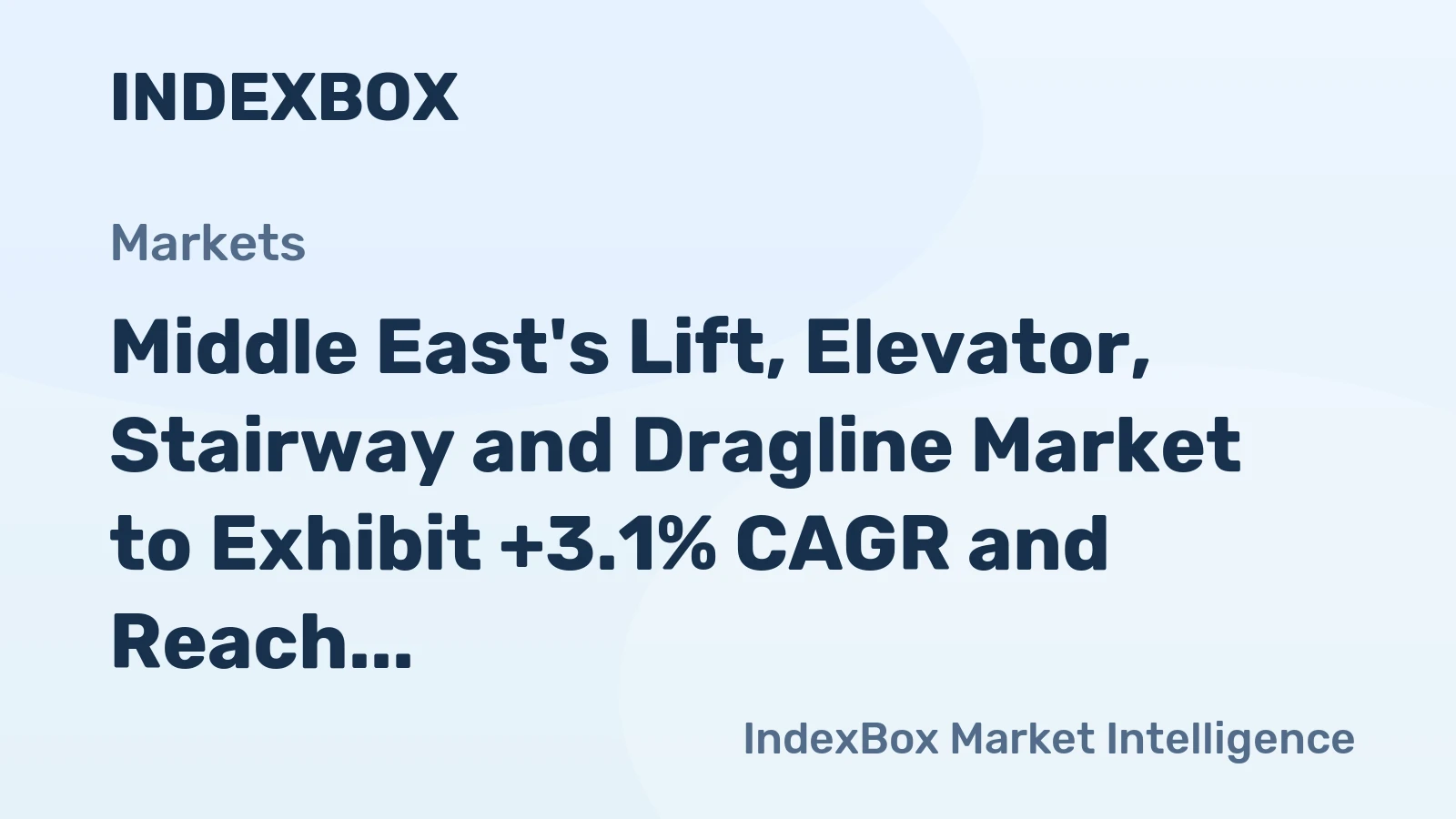 Middle East's Lift, Elevator, Stairway and Dragline Market to Exhibit +3.1% CAGR and Reach 162K Units by 2035