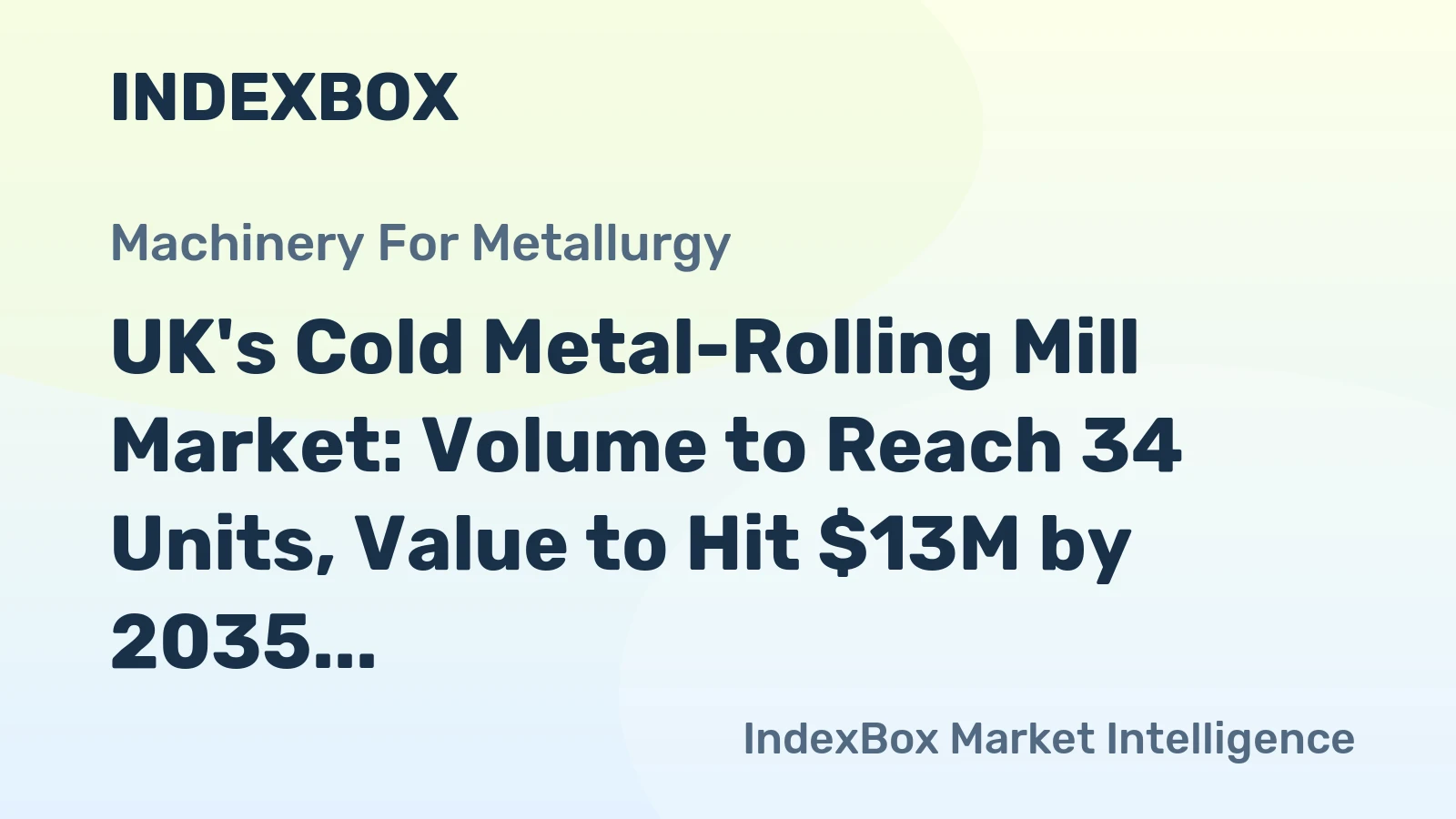 UK's Cold Metal-Rolling Mill Market: Volume to Reach 34 Units, Value to Hit $13M by 2035