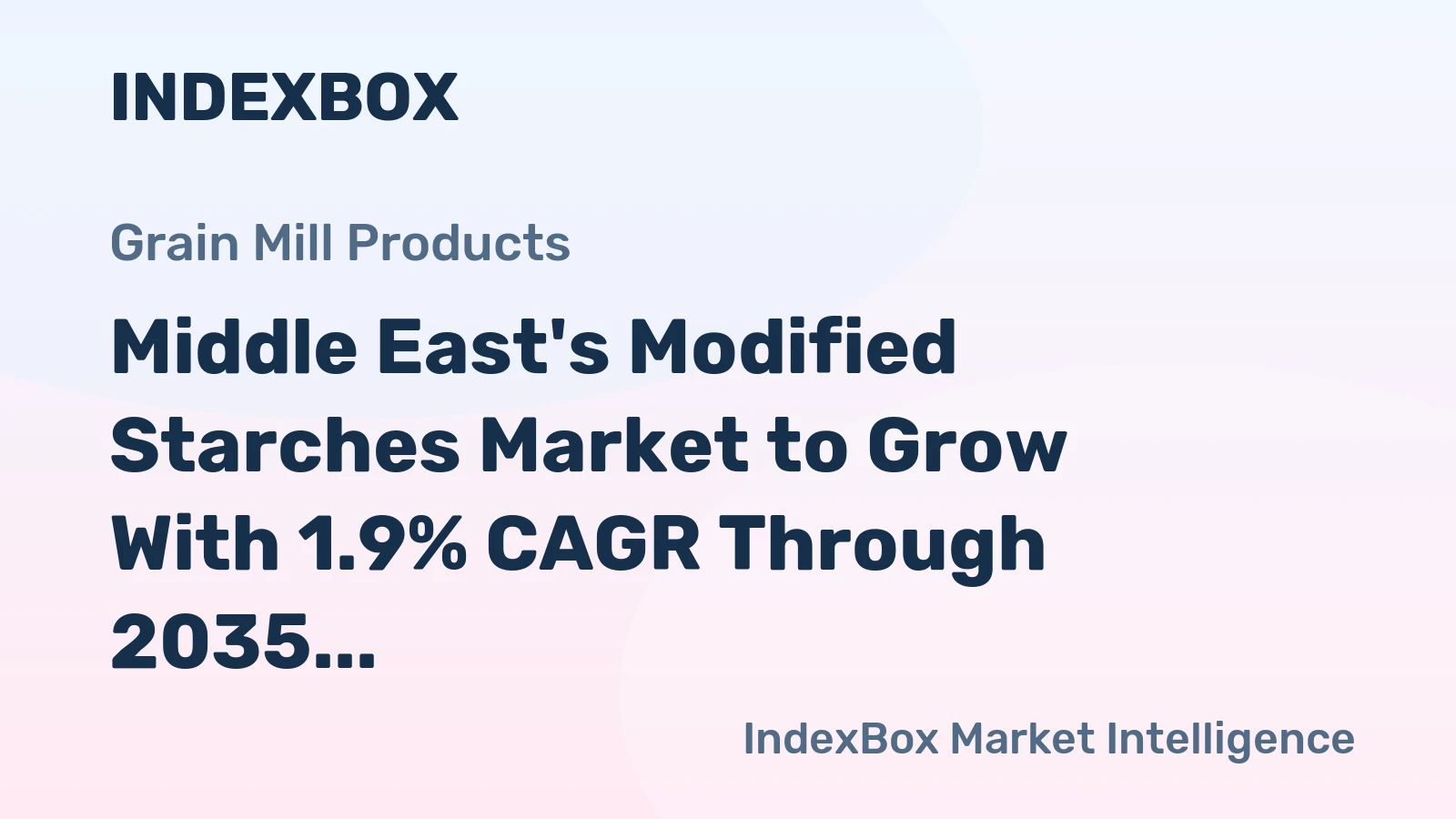 Middle East's Modified Starches Market to Grow With 1.9% CAGR Through 2035