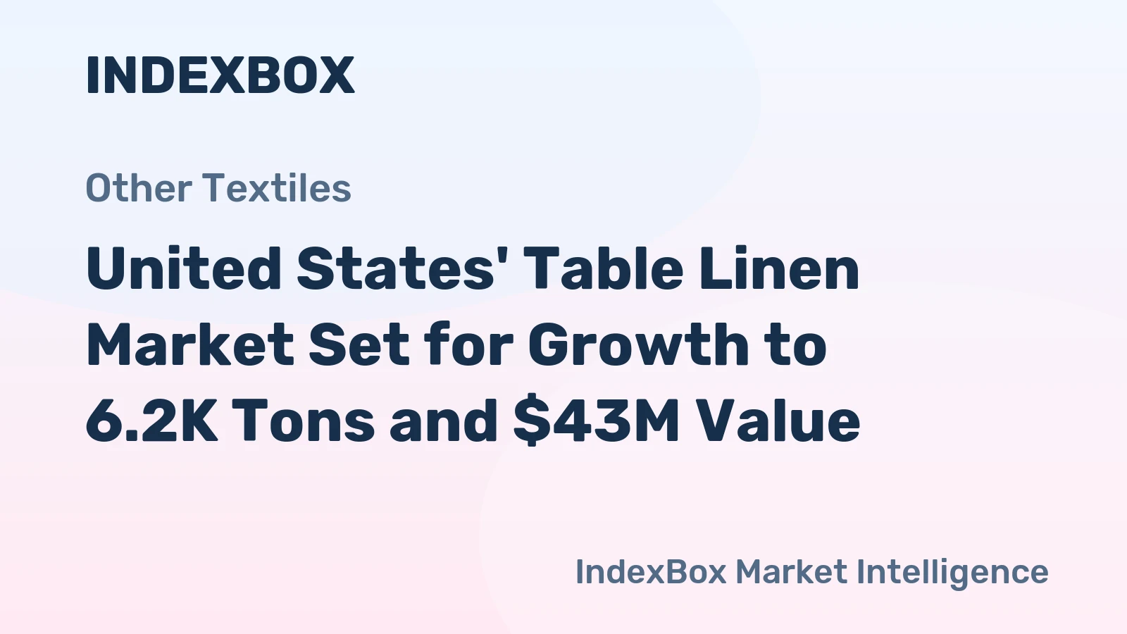 United States' Table Linen Market Set for Growth to 6.2K Tons and $43M Value