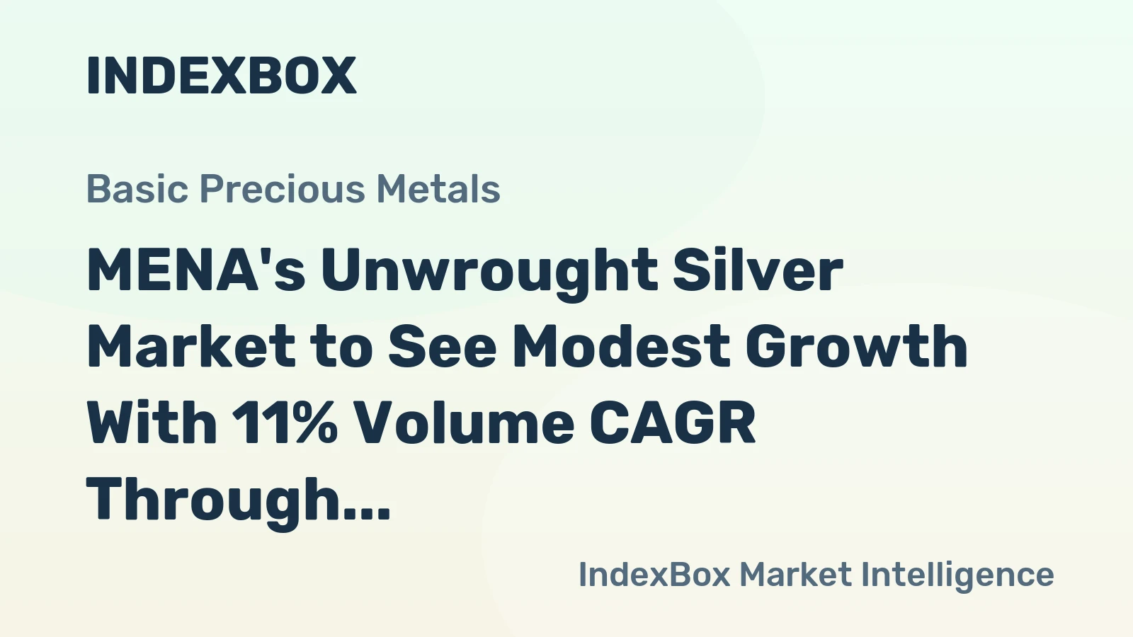 MENA's Unwrought Silver Market to See Modest Growth With 11% Volume CAGR Through 2035
