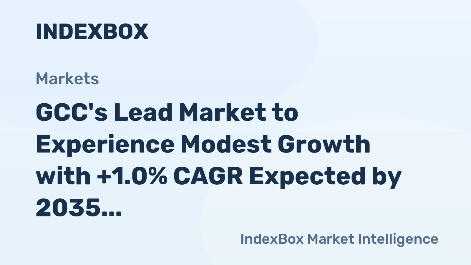 GCC's Lead Market to Experience Modest Growth with +1.0% CAGR Expected by 2035