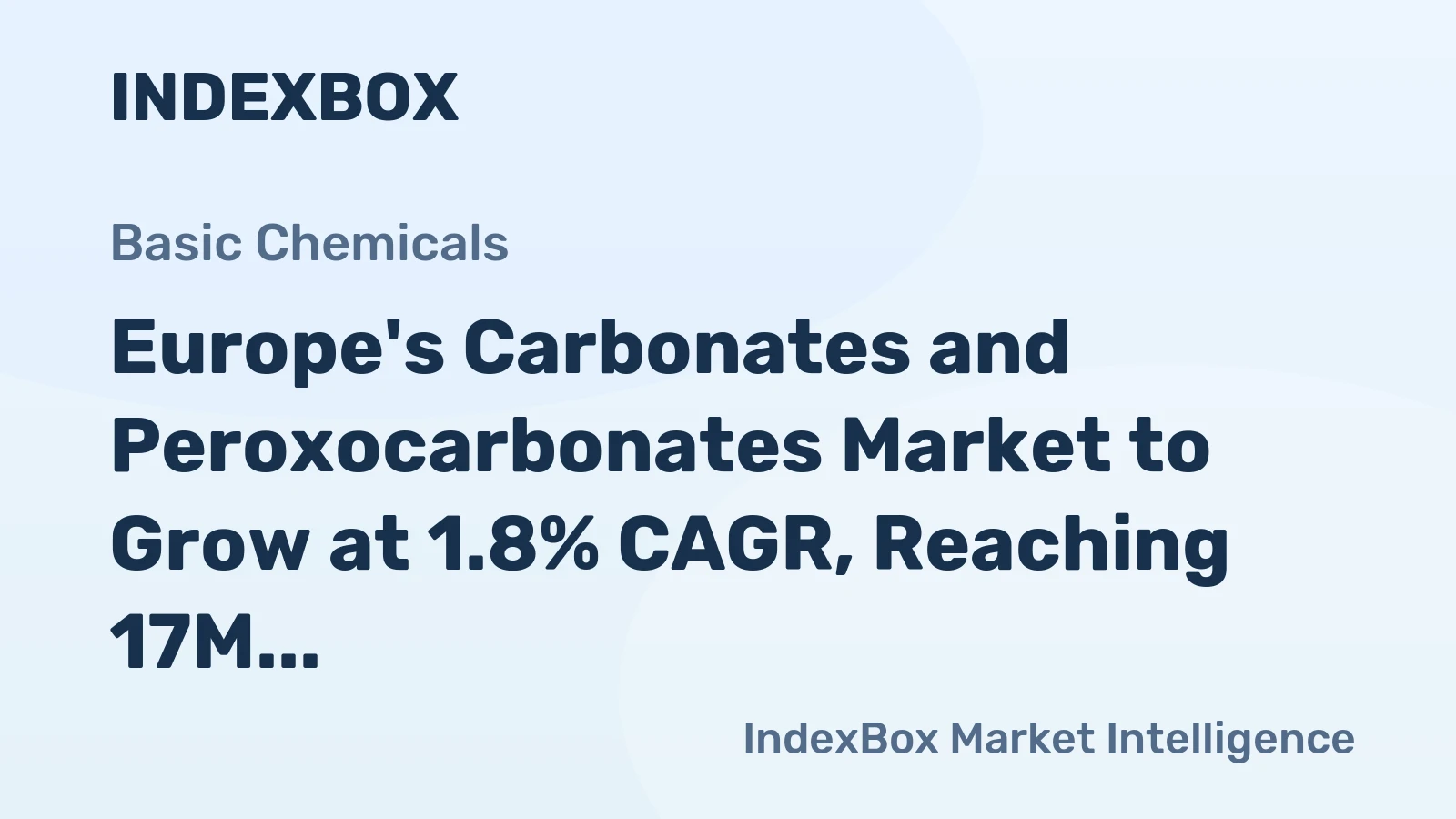 Europe's Carbonates and Peroxocarbonates Market to Grow at 1.8% CAGR, Reaching 17M tons by 2035