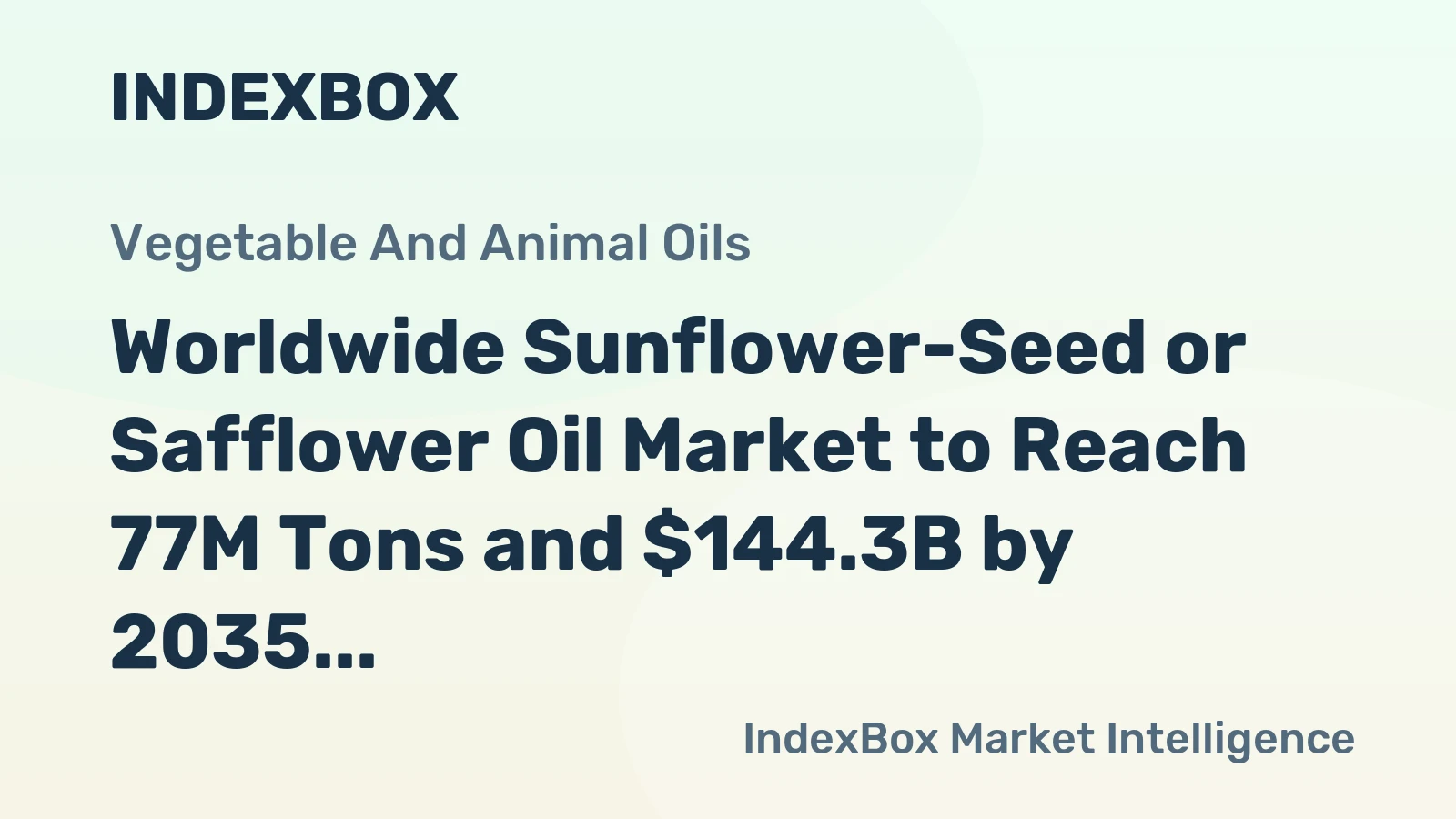 Worldwide Sunflower-Seed or Safflower Oil Market to Reach 77M Tons and $144.3B by 2035