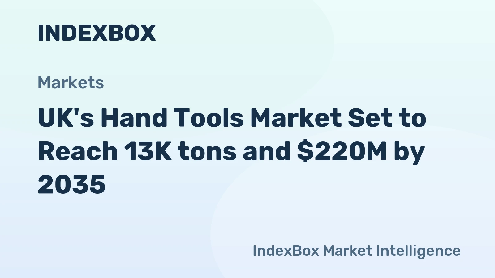 UK's Hand Tools Market Set to Reach 13K tons and $220M by 2035