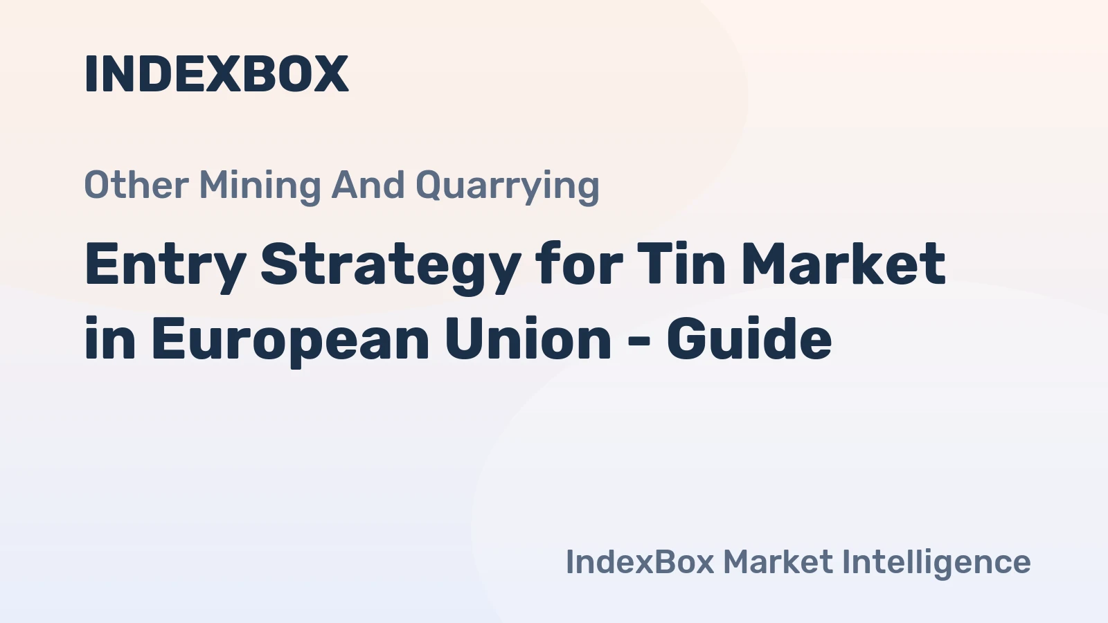 Entry Strategy for Tin Market in European Union - Guide