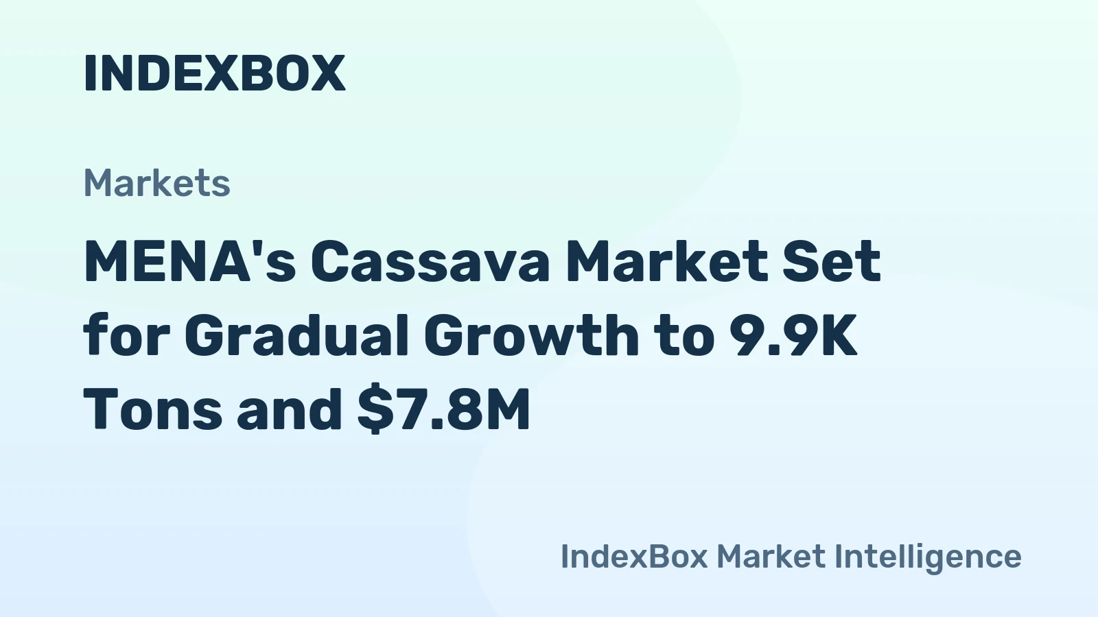 MENA's Cassava Market Set for Gradual Growth to 9.9K Tons and $7.8M