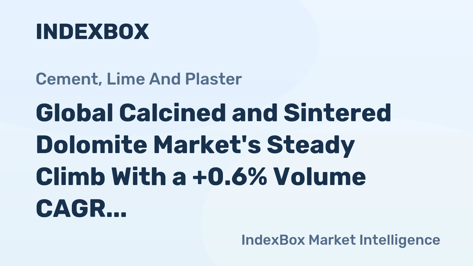 Global Calcined and Sintered Dolomite Market's Steady Climb With a +0.6% Volume CAGR Through 2035