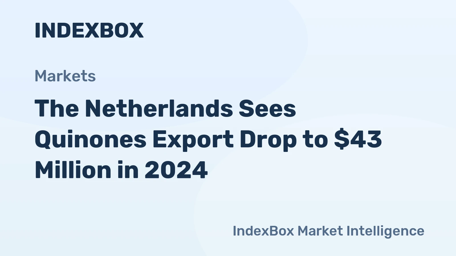 The Netherlands Sees Quinones Export Drop to $43 Million in 2024