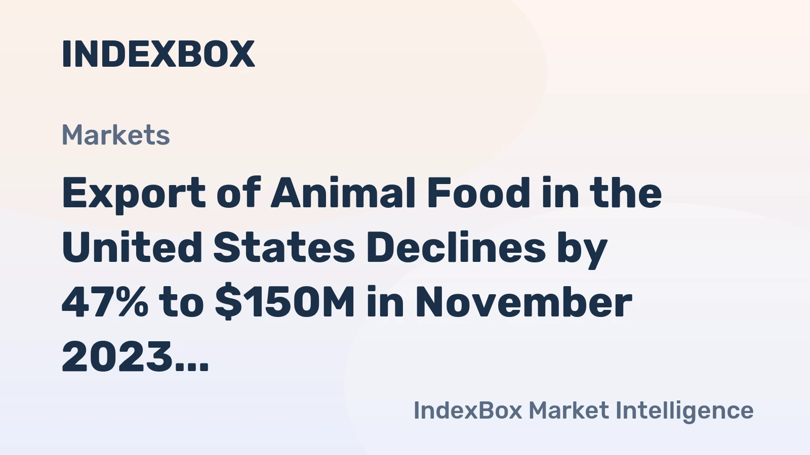 Export of Animal Food in the United States Declines by 47% to $150M in November 2023