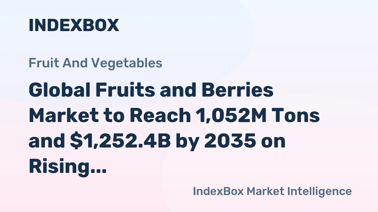 Global Fruits and Berries Market to Reach 1,052M Tons and $1,252.4B by 2035 on Rising Demand