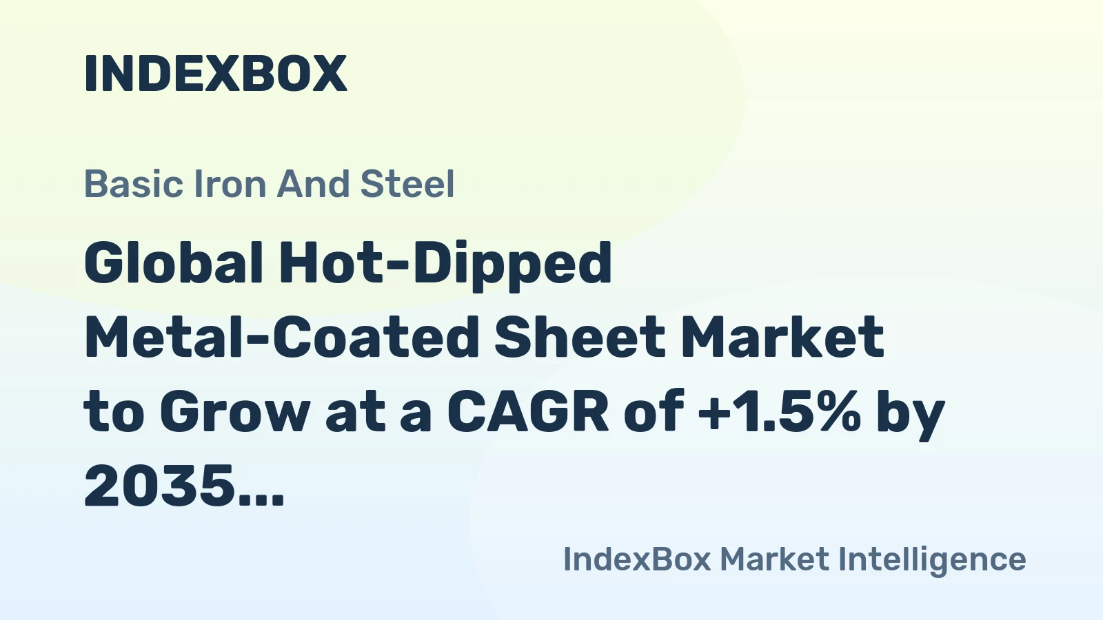 Global Hot-Dipped Metal-Coated Sheet Market to Grow at a CAGR of +1.5% by 2035, Reaching $270.9B in Value