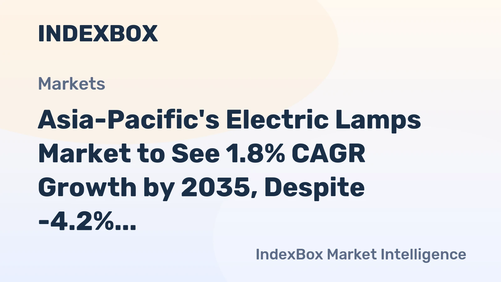Asia-Pacific's Electric Lamps Market to See 1.8% CAGR Growth by 2035, Despite -4.2% Decline in Market Value