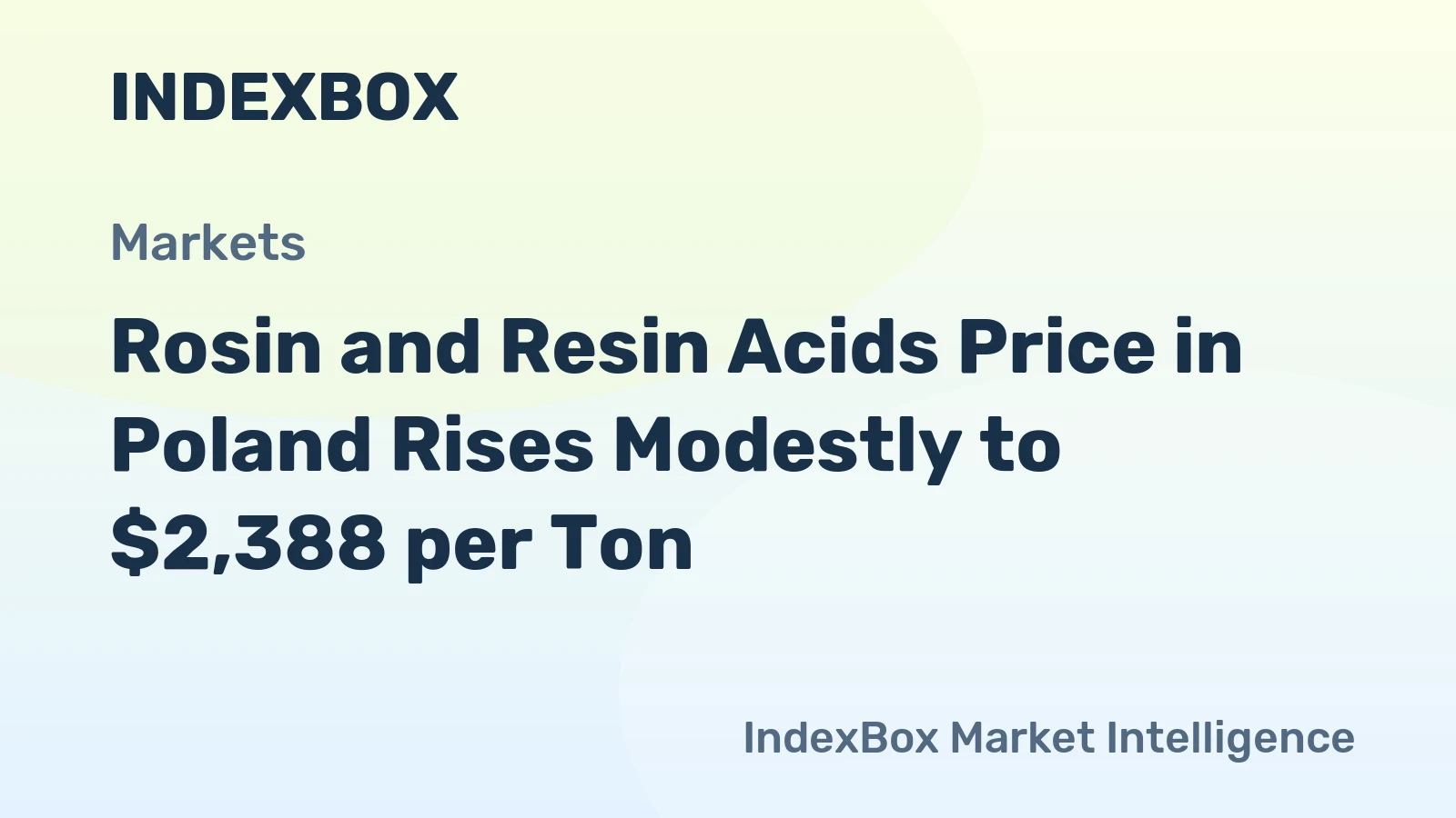 Rosin and Resin Acids Price in Poland Rises Modestly to $2,388 per Ton