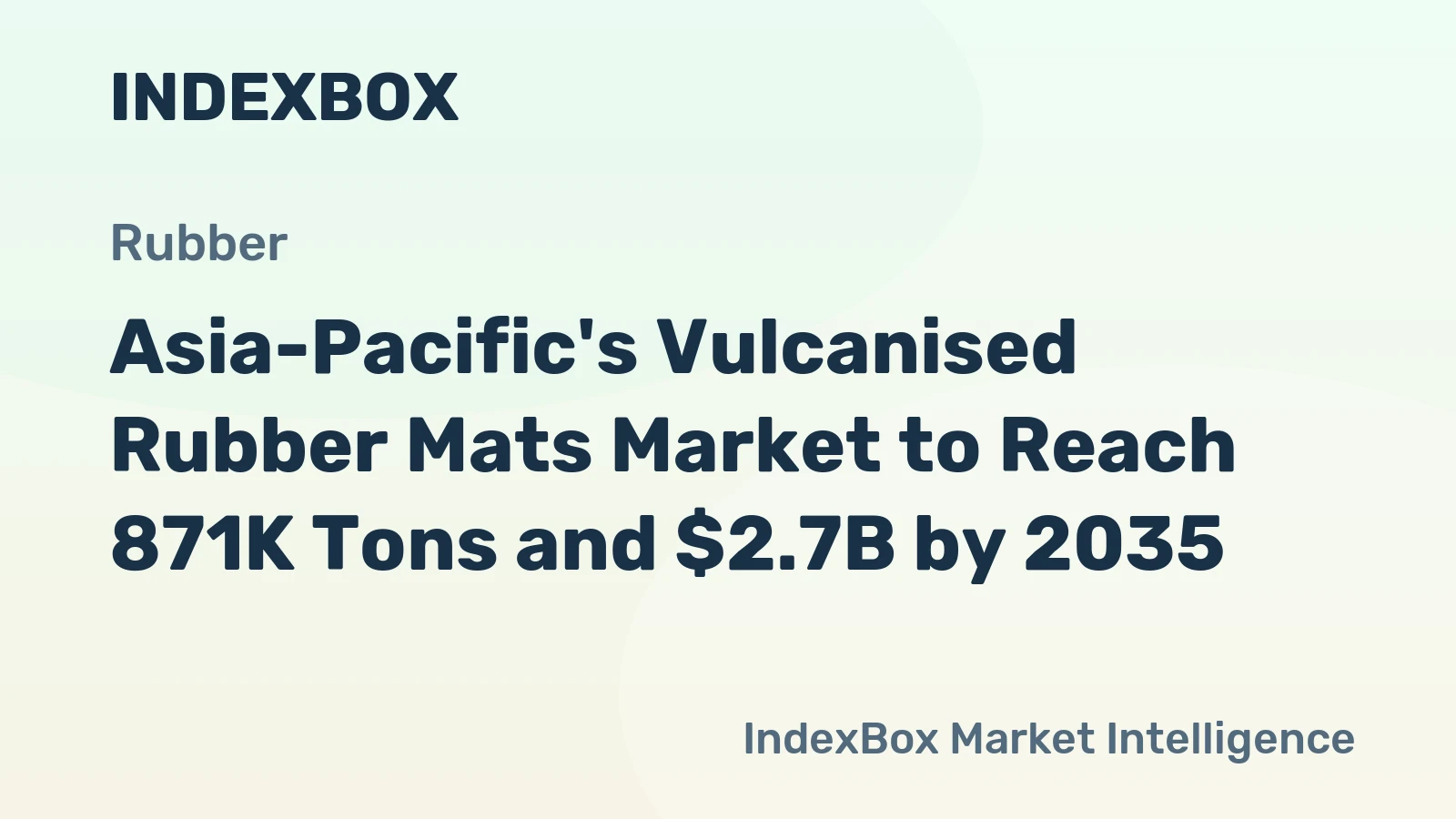 Asia-Pacific's Vulcanised Rubber Mats Market to Reach 871K Tons and $2.7B by 2035