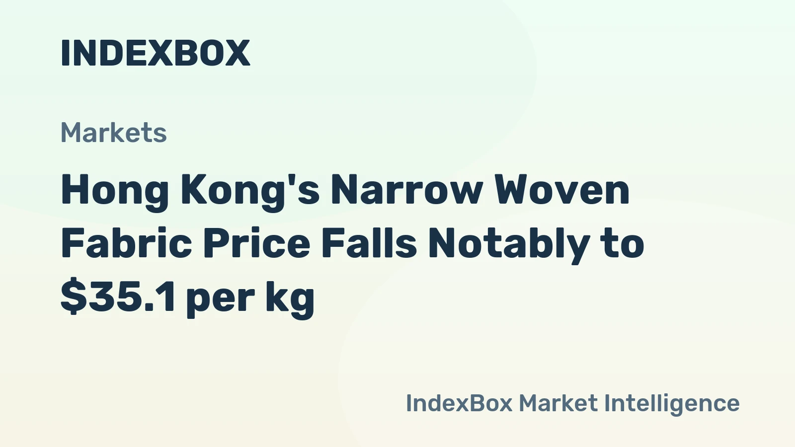 Hong Kong's Narrow Woven Fabric Price Falls Notably to $35.1 per kg