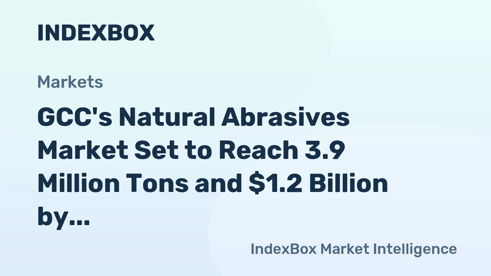 GCC's Natural Abrasives Market Set to Reach 3.9 Million Tons and $1.2 Billion by 2035