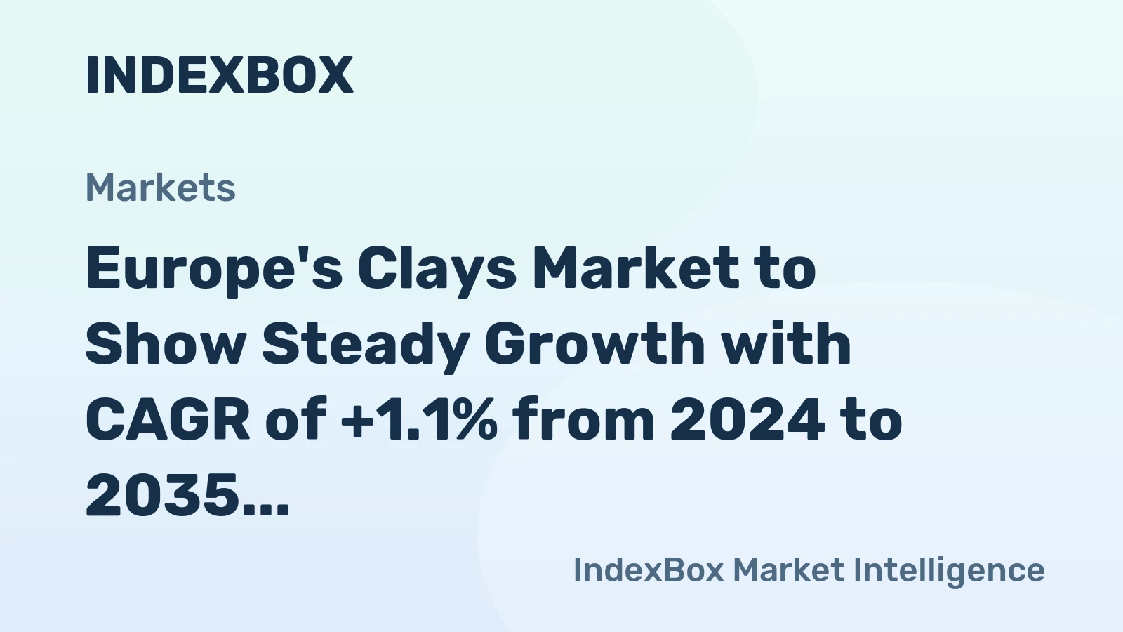 Europe's Clays Market to Show Steady Growth with CAGR of +1.1% from 2024 to 2035