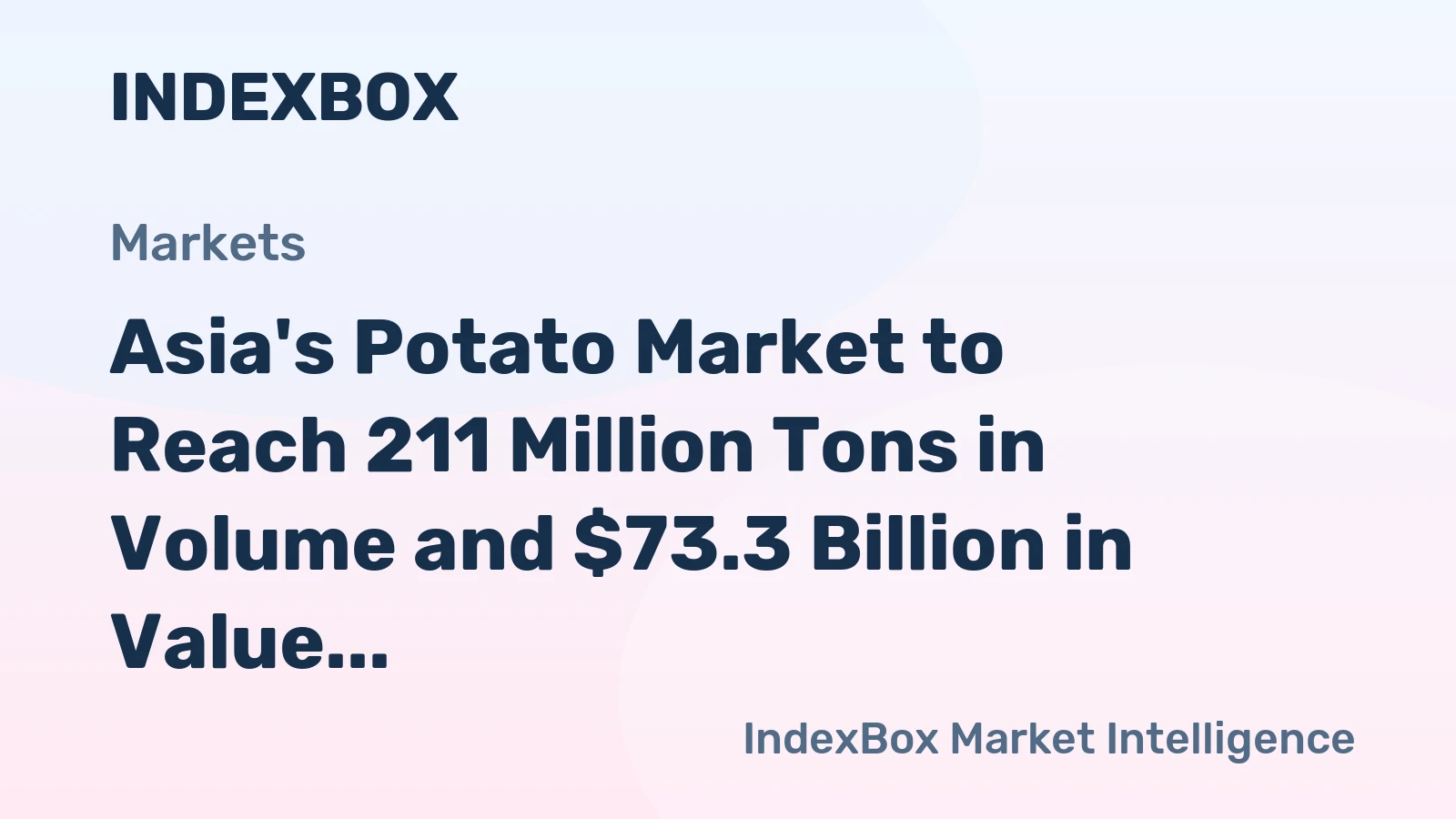 Asia's Potato Market to Reach 211 Million Tons in Volume and $73.3 Billion in Value by 2035