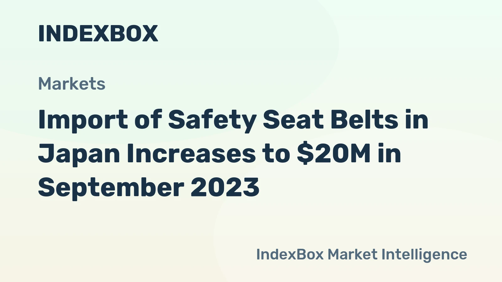 Import of Safety Seat Belts in Japan Increases to $20M in September 2023