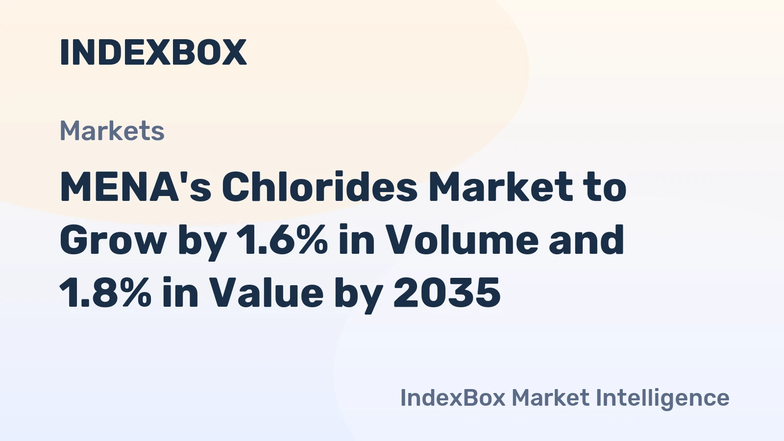MENA's Chlorides Market to Grow by 1.6% in Volume and 1.8% in Value by 2035