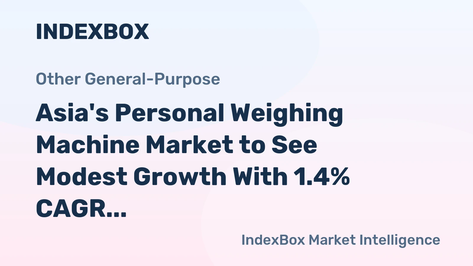 Asia's Personal Weighing Machine Market to See Modest Growth With 1.4% CAGR in Value Through 2035