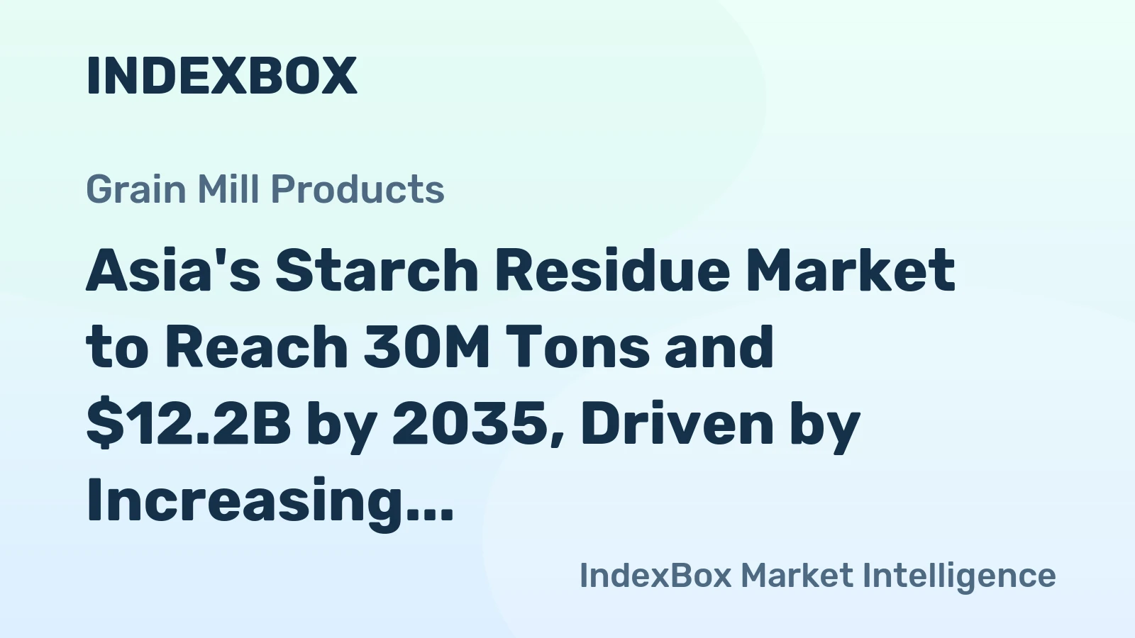 Asia's Starch Residue Market to Reach 30M Tons and $12.2B by 2035, Driven by Increasing Demand