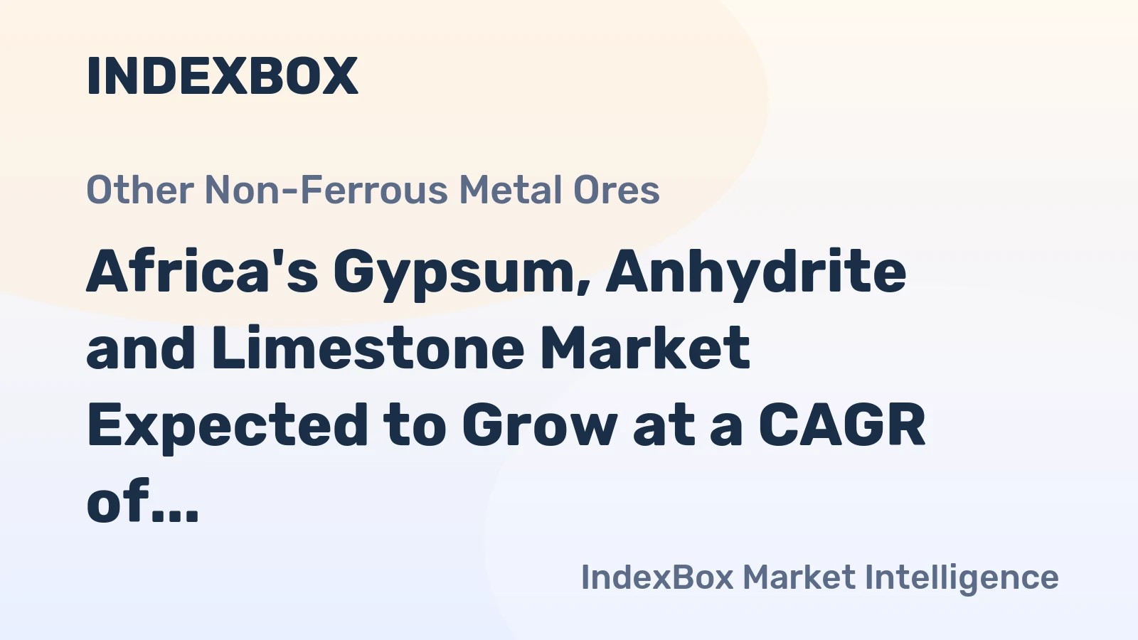 Africa's Gypsum, Anhydrite and Limestone Market Expected to Grow at a CAGR of 0.9% from 2024 to 2035