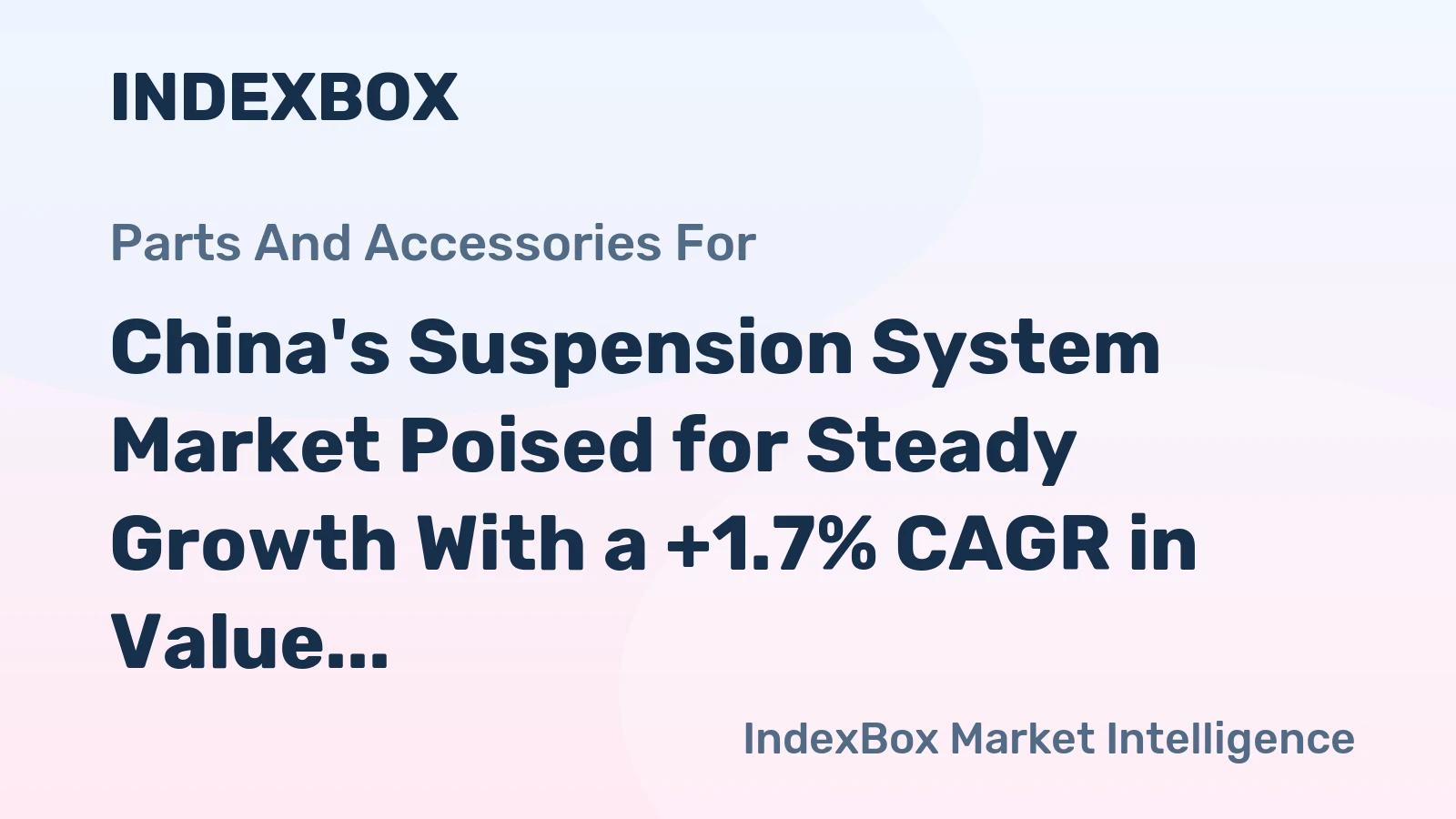 China's Suspension System Market Poised for Steady Growth With a +1.7% CAGR in Value Through 2035
