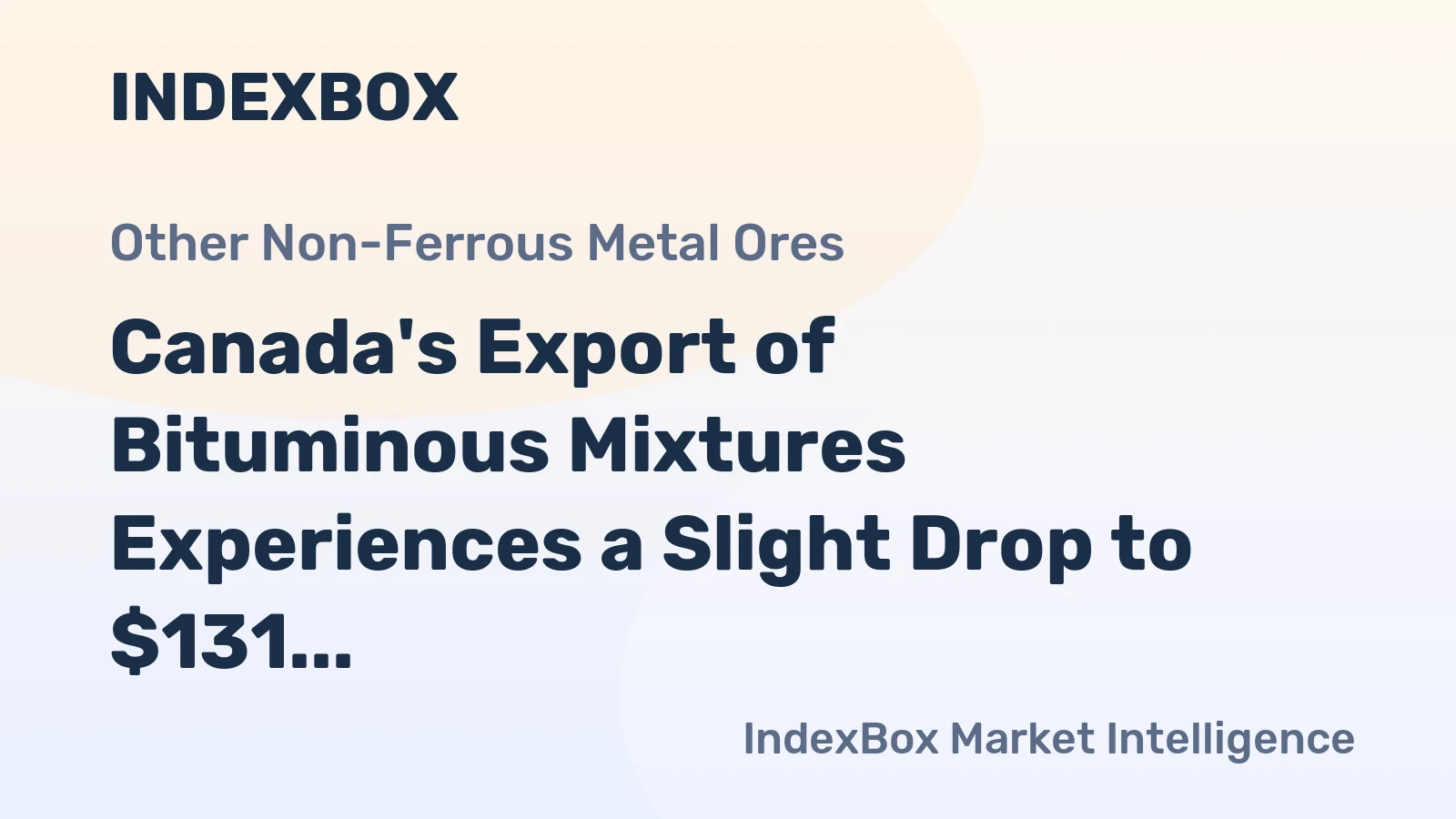Canada's Export of Bituminous Mixtures Experiences a Slight Drop to $131 Million in 2023