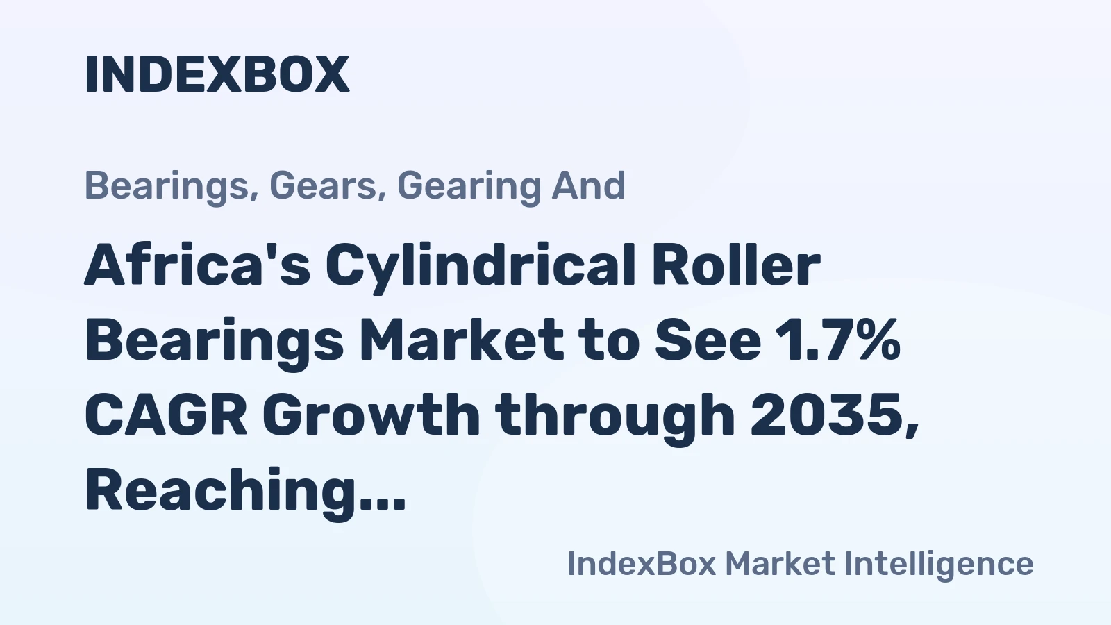 Africa's Cylindrical Roller Bearings Market to See 1.7% CAGR Growth through 2035, Reaching 13K Tons